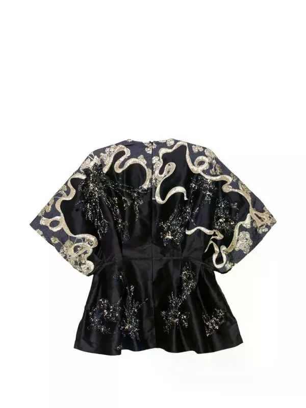 Biyan Embellished Taffeta Blouse