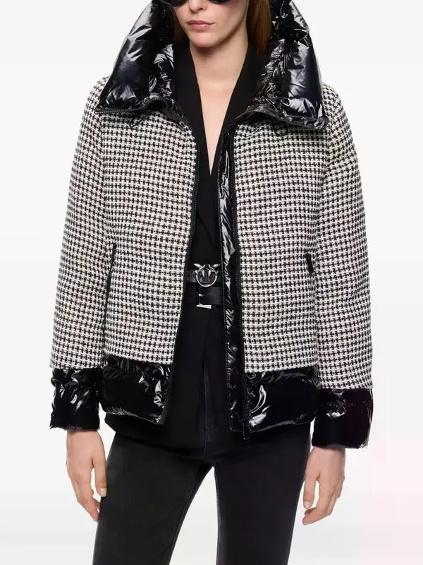 Pinko Tweed And Nylon Down Jacket