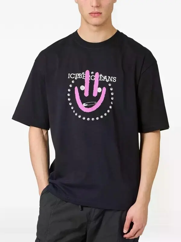 Iceberg Smile-print Cotton T-shirt
