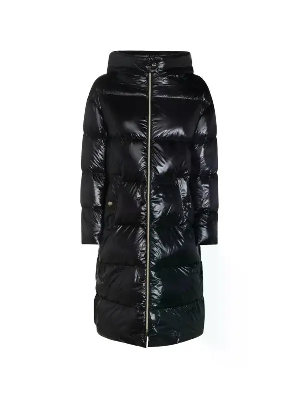 Herno Quilted Hooded Coat - Black