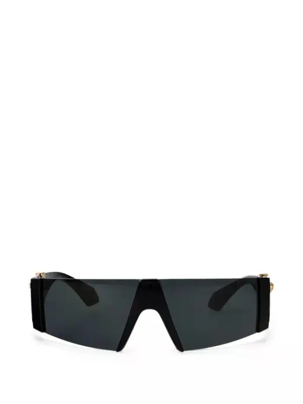 Versace Medusa Plaque Shield-frame Sunglasses - Black