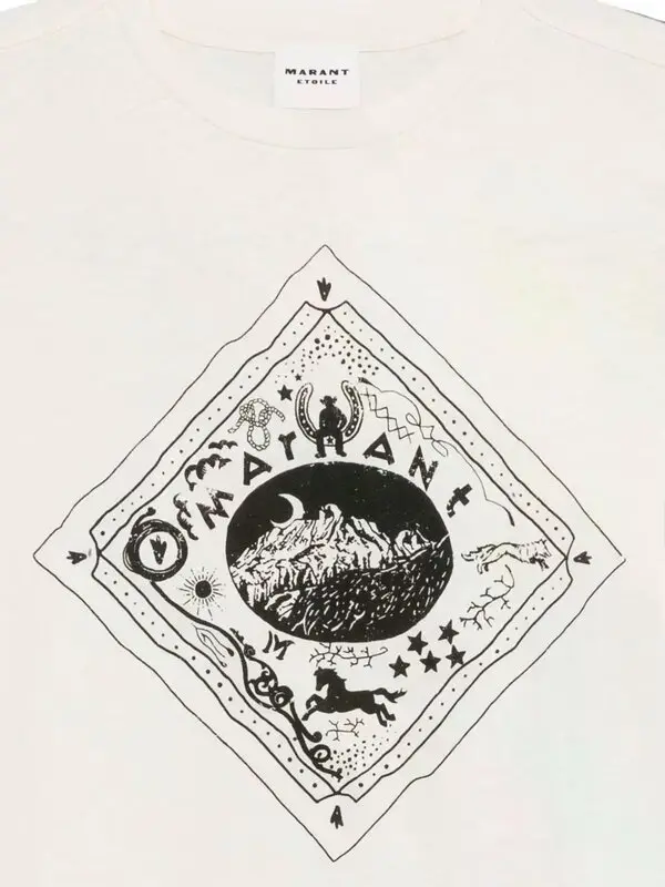 MARANT ETOILE Graphic-print Slub-texture T-shirt