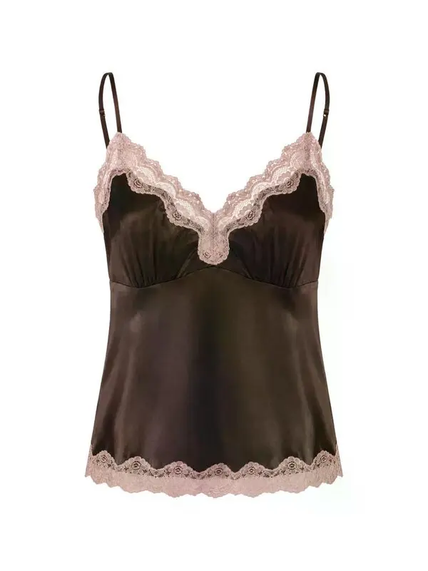 Gold Hawk Lace-trim Camisole Top