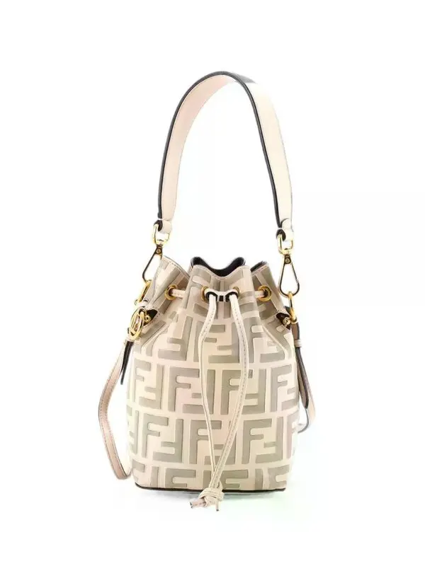 Fendi Mon Tresor Zucca Embossed Leather Mini Bucket Bag