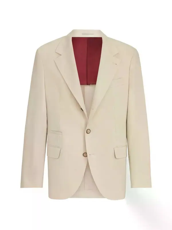 Brunello Cucinelli Cotton And Virgin Wool Gabardine Deconstructed Blazer
