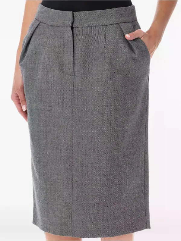 Magda Butrym Pleated Rear-slit Midi Skirt