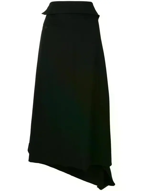 Yohji Yamamoto Wool Cropped Loose Fit Trousers