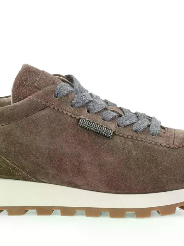 Brunello Cucinelli Monili-chain Suede Sneakers