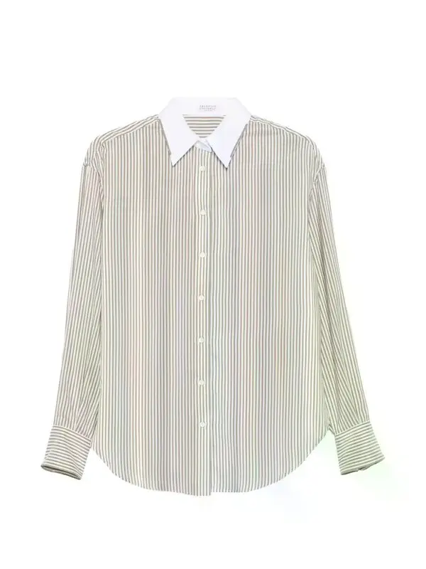 Brunello Cucinelli Striped Silk Shirt