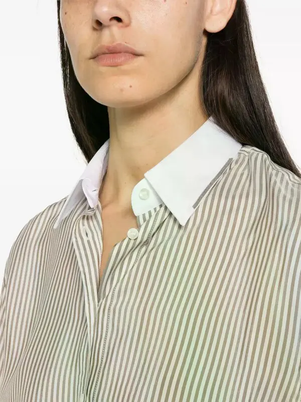 Brunello Cucinelli Striped Silk Shirt