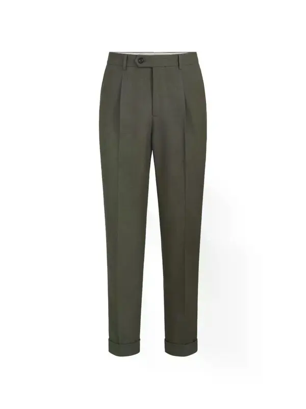Brunello Cucinelli Virgin Wool Canvas Trousers With Pleat