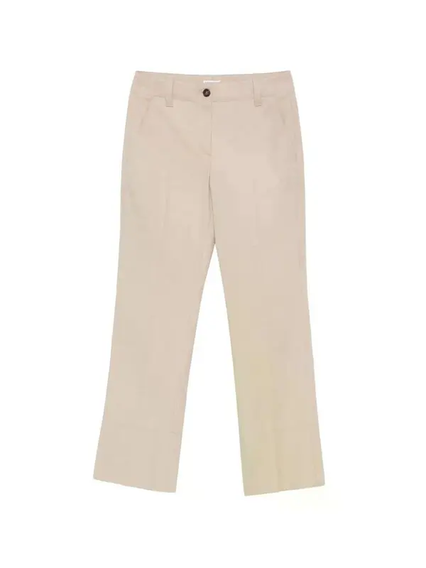 Brunello Cucinelli Pressed-crease Straight-leg Trousers - Neutrals