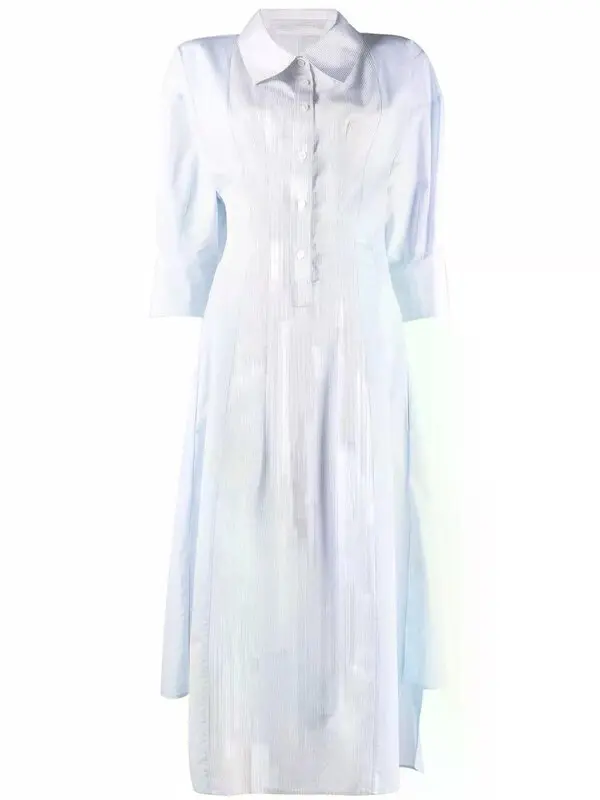 Stella McCartney Vertical Stripe Box-pleat Shirt Dress