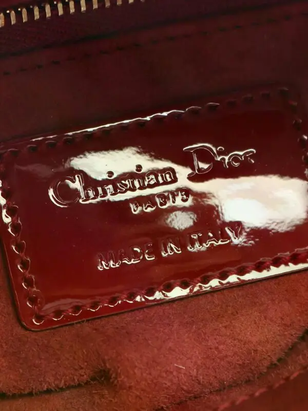 Dior 2000-2026 Mini Patent Cannage Lady Satchel - Red