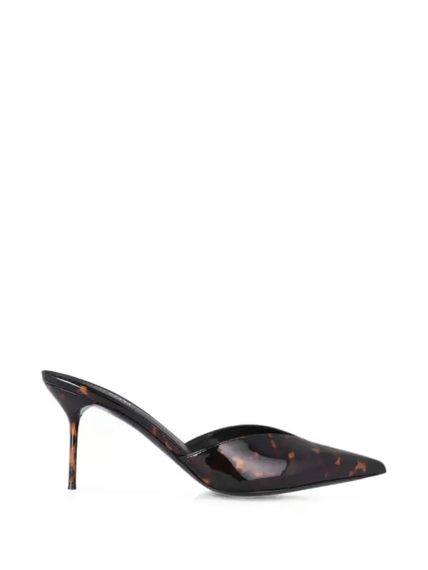 Paris Texas Lidia Tortoiseshell-effect Patent-leather Mules