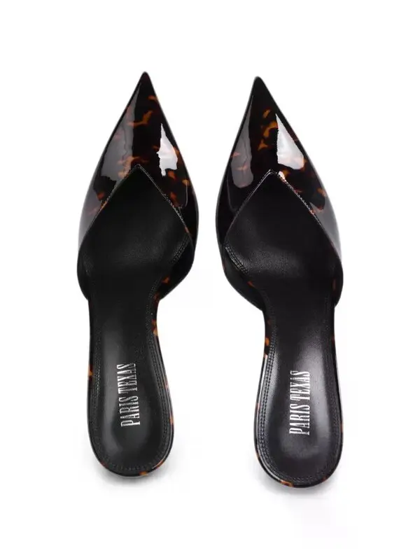 Paris Texas Lidia Tortoiseshell-effect Patent-leather Mules