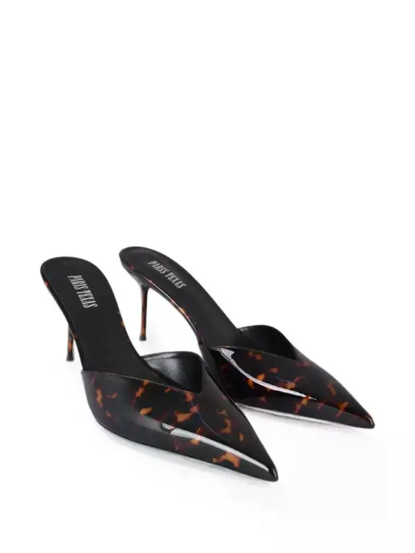 Paris Texas Lidia Tortoiseshell-effect Patent-leather Mules