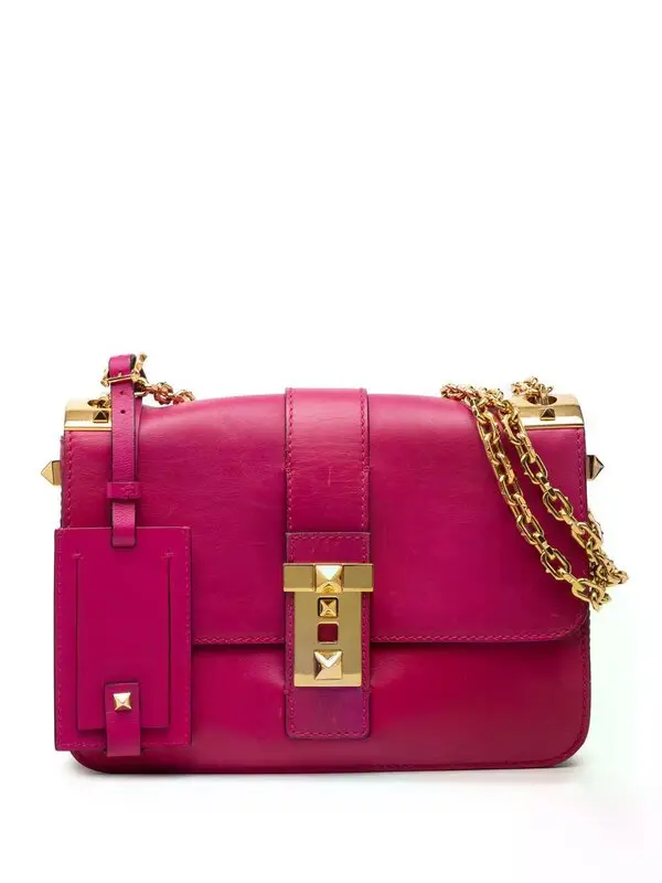 Valentino Garavani 2000-2017 Leather B Rockstud Flap Shoulder Bag