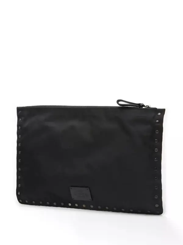 Valentino Garavani Nylon Rockstud Zip Pouch Clutch Bag