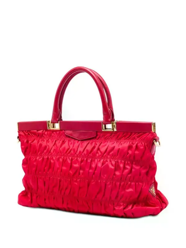 Prada 2010-2026 Tessuto Gaufre Frame Satchel