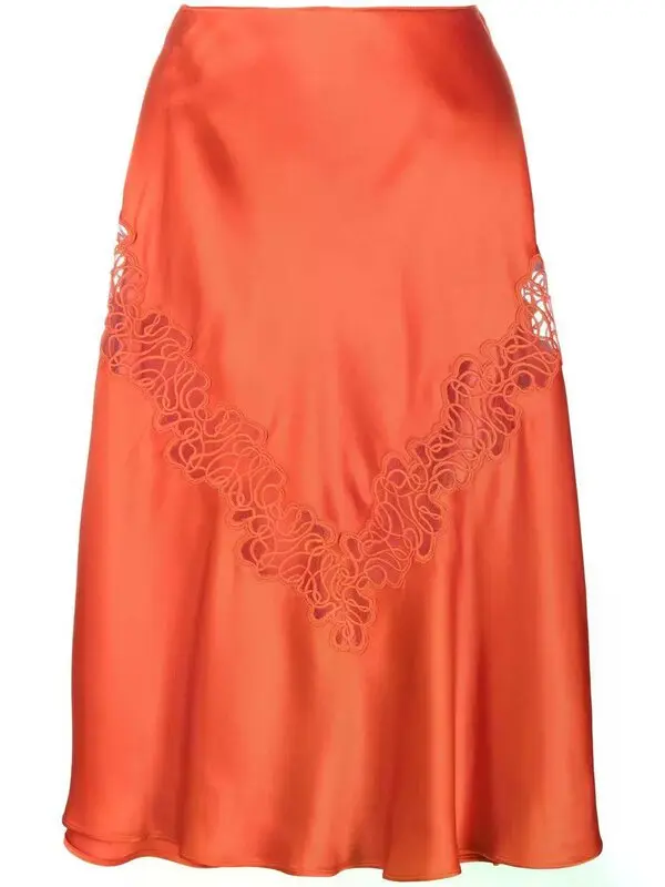 Stella McCartney Lace-insert Satin Skirt - Orange