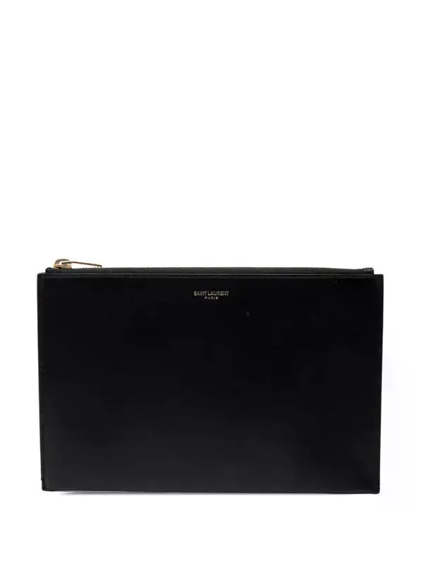 Saint Laurent 2016 Leather Zip Clutch Bag