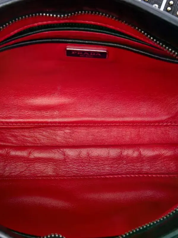 Prada Leather Crystal Embellished Fringe Clutch Bag