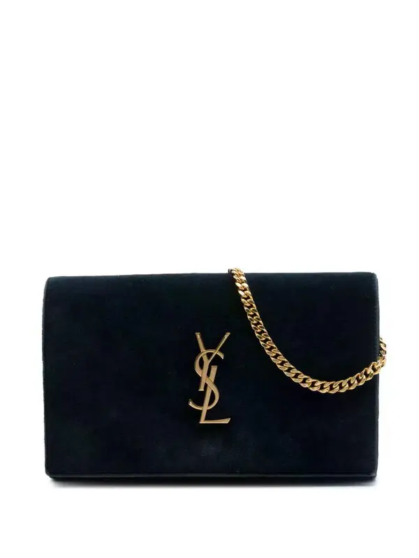 Saint Laurent 2016 Suede Monogram Kate Chain Wallet Crossbody Bag