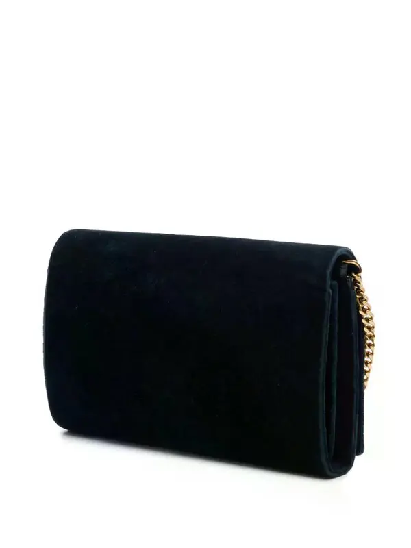 Saint Laurent 2016 Suede Monogram Kate Chain Wallet Crossbody Bag