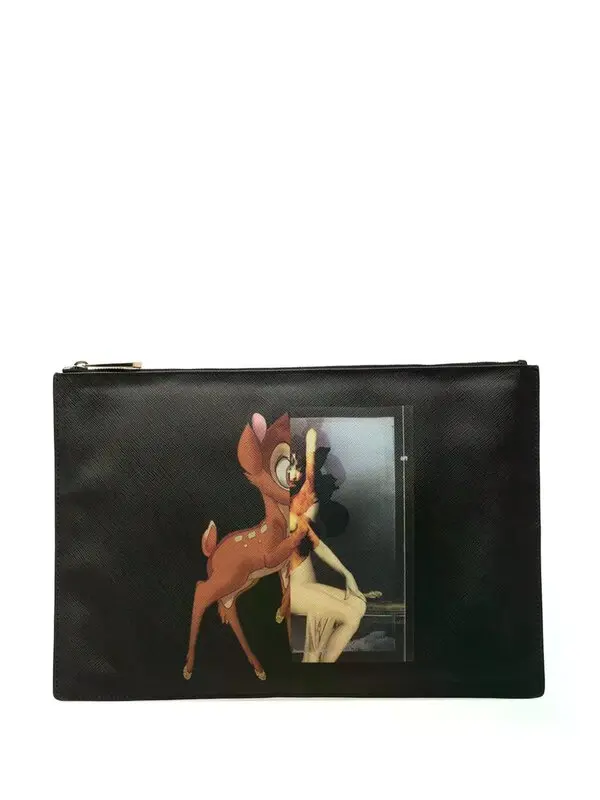 Givenchy Printed Leather Zip Clutch Bag