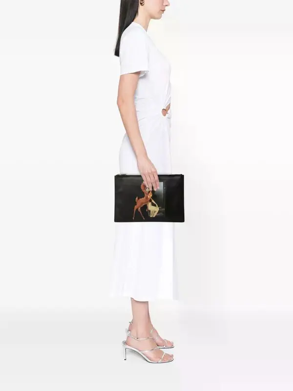 Givenchy Printed Leather Zip Clutch Bag