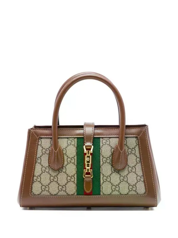 Gucci Jackie 1961 Small Gg Supreme Canvas Web Tote Satchel