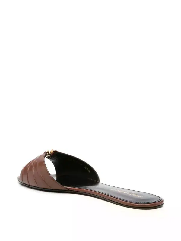 Saint Laurent Cassandra Ruched Leather Sandals