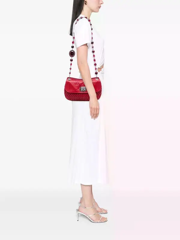 Miu Miu Matelassé Nappa Crystal Chain Crossbody Bag