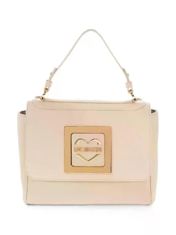Moschino Logo Plaque Tote Bag - Neutrals