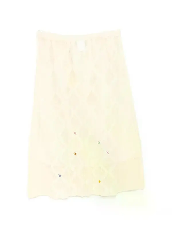 YANYAN Lattice Midi Skirt - Neutrals