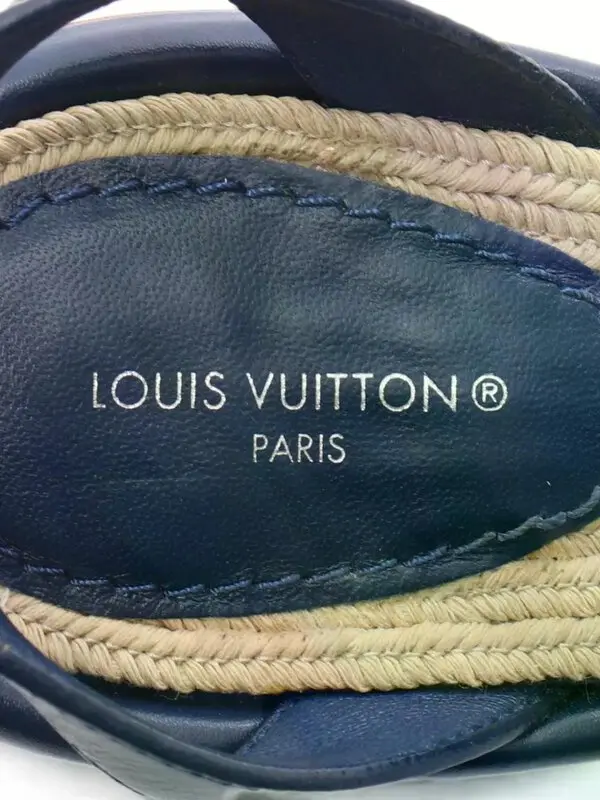 LOUIS VUITTON 2021 Maia Monogram Denim Wedge Espadrilles