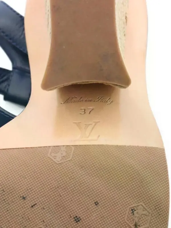 LOUIS VUITTON 2021 Maia Monogram Denim Wedge Espadrilles