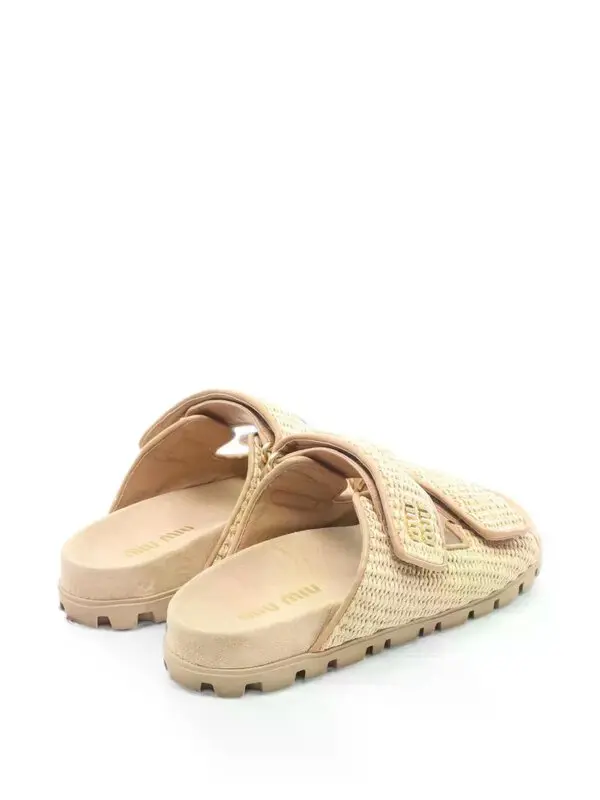 Miu Miu 2000s Logo Touch-strap Slide Sandals