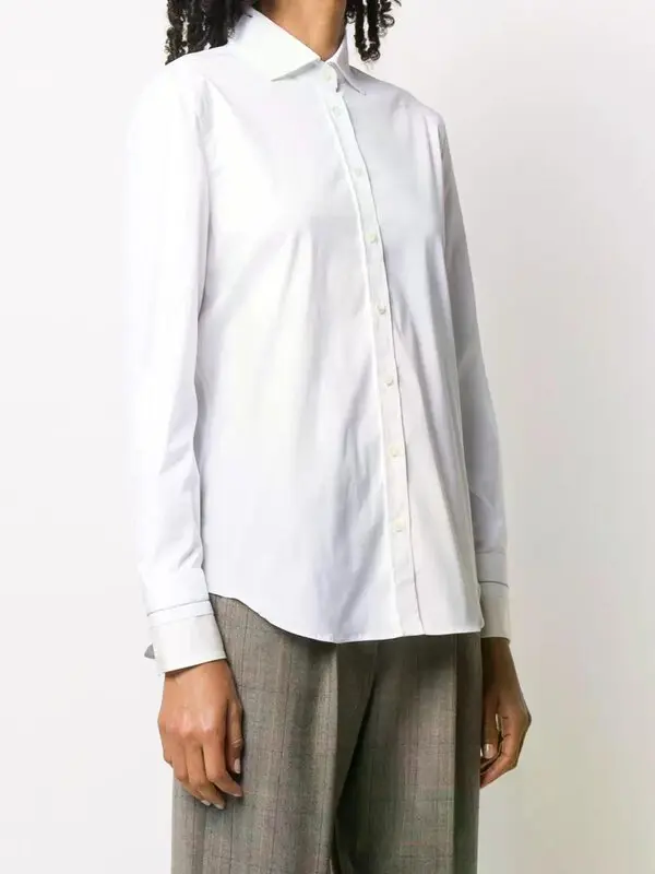 Brunello Cucinelli Embellished Cotton Silk Shirt