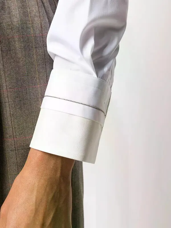 Brunello Cucinelli Embellished Cotton Silk Shirt