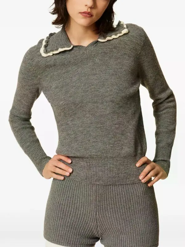 TWINSET Knitted Shorts With Scalloped Details