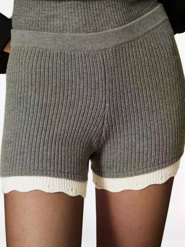 TWINSET Knitted Shorts With Scalloped Details