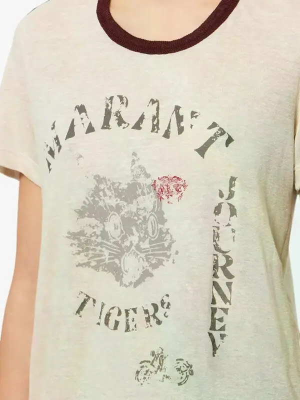 MARANT ETOILE Printed Linen T-shirt