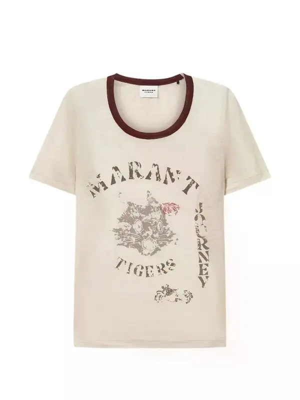 MARANT ETOILE Printed Linen T-shirt