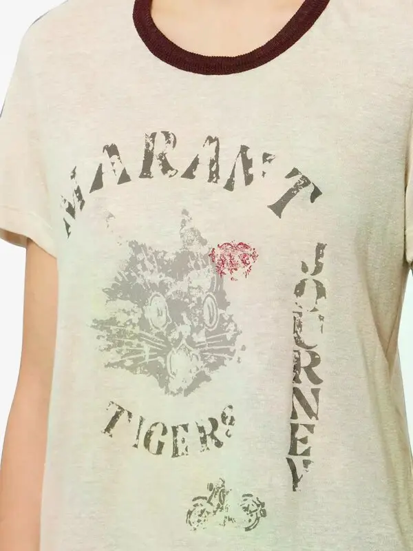 MARANT ETOILE Printed Linen T-shirt