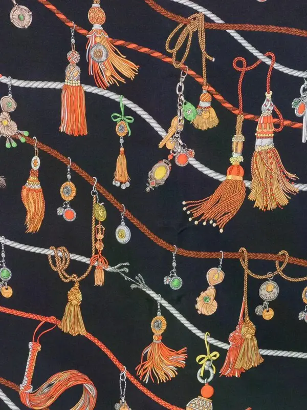 Versace Tassel-print Silk Scarf