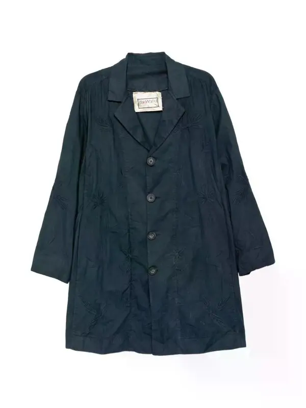 By Walid Embroidered Poplin Single-breasted Coat