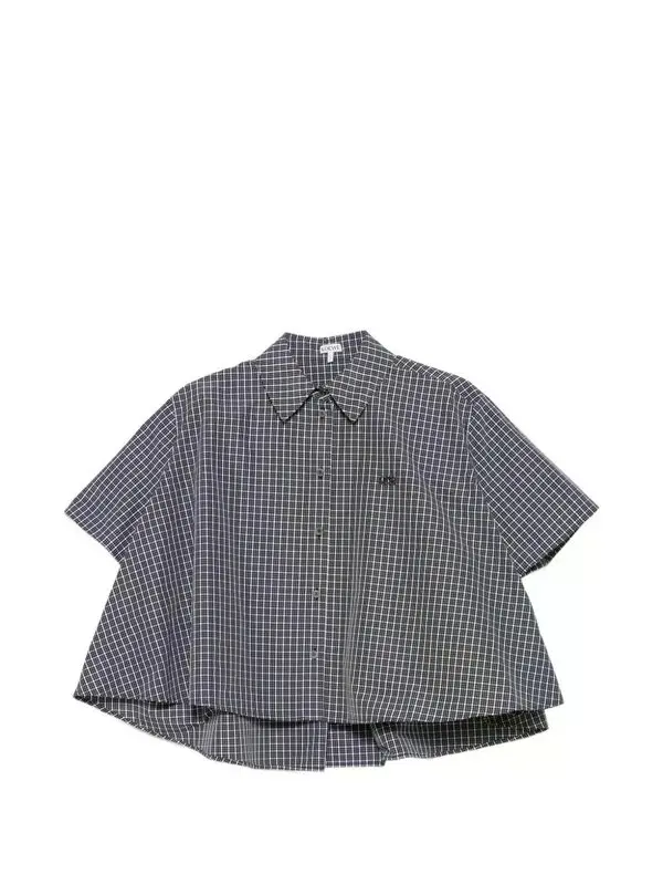 Loewe Check Pattern Cropped Shirt