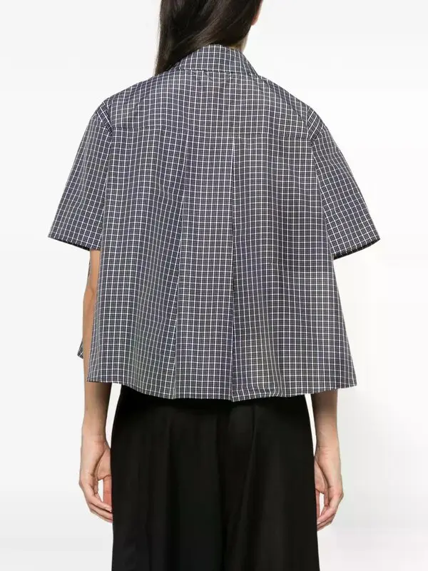 Loewe Check Pattern Cropped Shirt